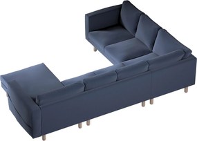 Potah na pohovku IKEA Norsborg rohová, 5-místná se šezlongem barva tmavě modrá látka sametová