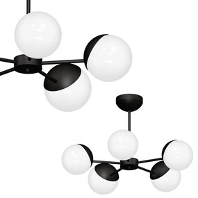 Stropní svítidlo Sfera, 5x bílé skleněné stínítko, b, x
