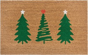 Hanse Home, Rohožka 3 stromy vánoční 105671 - na ven i na doma, 45x75, zelená, chodba / předsíň