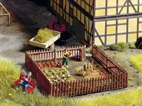 NOCH Sada Zahradní plot hnědá 91 cm / 22 dílů / H0 (měřítko 1:87) / od