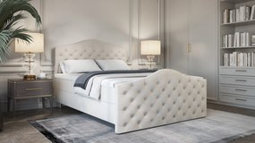 SFAB Kontinentální čalouněná postel ROMA (140x200 cm) Látka Velutto: Velutto 02 - Béžová