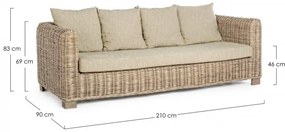 BIZZOTTO Ratanová pohovka FORTALEZA 210cm 0671632