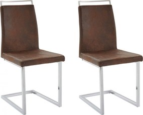Danish style Jídelní židle Jasmi (SET 2 ks), hnědá