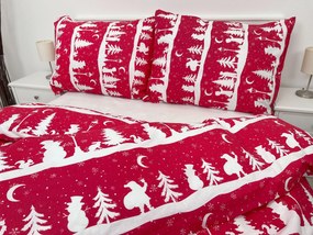 Písecké lůžkoviny Bavlněný povlak na polštář 50x70 - Vánoční čas Červený Zapínání: knoflík