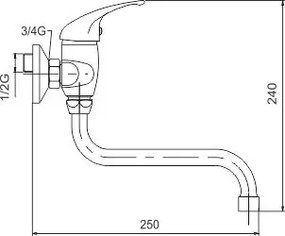 Novaservis Metalia 55 Dřezová umyvadlová baterie 150 mm, chrom, 55070/T,0