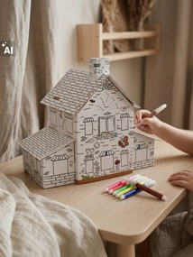 Sinsay - DIY sada na sestavení a vybarvení domečku - vícebarevná