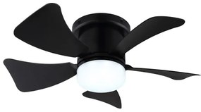 ZEVENTI - LED Stmívatelný stropní ventilátor MUNDAKA LED/10W/230V černá + DO
