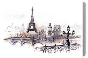 Obraz Krásné Město Paříž Nedostatek Nedostatek Přírodní plátno 40x30