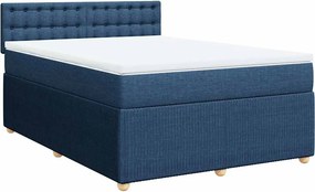 Box spring postel s matrací modrá 140x190 cm textil 3287471