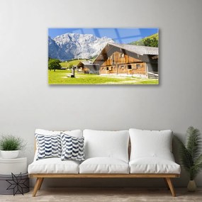 akrylový obraz Dům Hora Krajina 100x50 cm