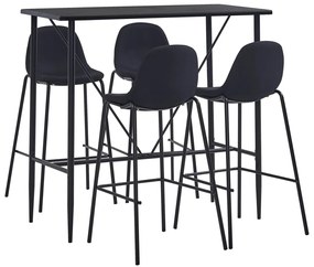 5dílný barový set textil tmavě šedý