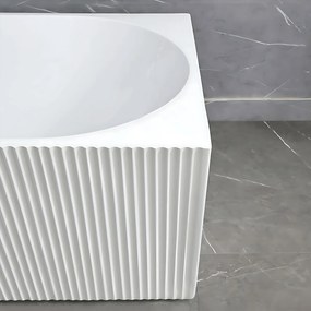 Rea Wenus, akrylová rohová vana 1700x800x575 mm, pravá, bílá se zlatou matnou odtokovou zátkou, KPL-W7130