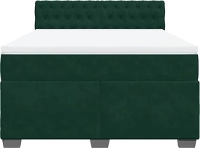 Box spring postel s matrací tmavě zelená 160x200 cm samet 3286363