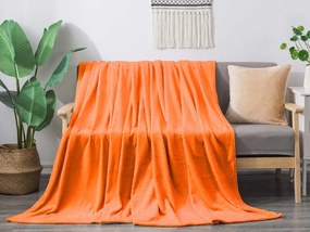 XPOSE® Mikroplyšová deka Exclusive - oranžová 200x230 cm