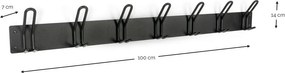 Černý ocelový nástěnný věšák 100 cm Miles – Spinder Design