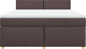 Box spring postel s matrací tmavě hnědá 180x200 cm textil 3289055