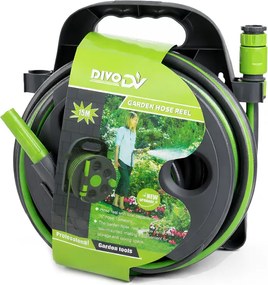Zahradní hadice s navijákem na zeď, gumová, 1/2", 20 metrů, třívrstvá, DIVODV