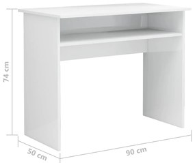 vidaXL Marketos Psací stůl bílý s vysokým leskem 90x50x74 cm kompozitní dřevo