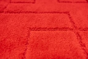 Koupelnový kobereček Inez Red červený / geometrie