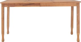 vidaXL 7dílný zahradní jídelní set s poduškami masivní teakové dřevo [3060021] Barva: Hnědá a bílá