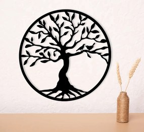 Strom života s ptáčky - dřevěný obraz na zeď od 2opice.cz Materiál: ČERNÝ EBEN, Velikost (mm): 650 x 650