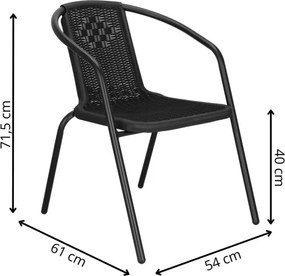 Zahradní ratanové křeslo SPRINGOS BISTRO GF1011 černé