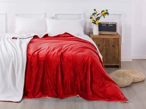 XPOSE® Mikroplyšová deka s beránkem - červená 140x200 cm