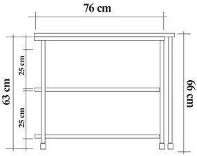 Designový odkládací stolek Edgardo 76-116 cm borovice