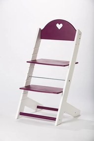 Lucas Wood Style rostoucí židle MIXLE -  bílá/fialová rostoucí židle MIXLE: Srdíčko