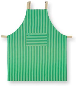 Pip Studio Stripes Green kuchyňská zástěra 72x89,5cm, zelená (Bavlněná kuchyňská zástěra)