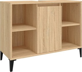 vidaXL 3dílný set koupelnového nábytku kompozitní dřevo [3185624] Barva: kouřový dub