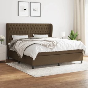 Box spring postel s matrací tmavě hnědá 180x200 cm textil 3128224
