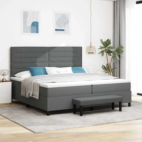 Postel s boxspringem s matrací Tmavě šedá 200 x 200 cm textil 3344017