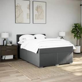 Box spring postel s matrací tmavě šedá 140x200 cm textil 3288219