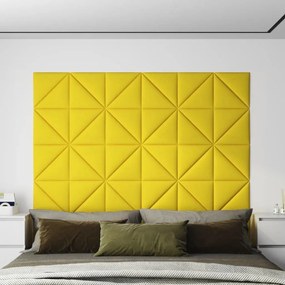 vidaXL Nástěnné panely 12 ks 30 x 30 cm textil 0,54 m² [343936] Barva: Světle žlutá