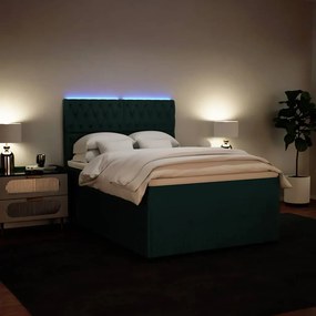 Box spring postel s matrací tmavě zelená 160x200 cm samet 3294691