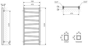 Sapho ZIG otopné těleso 500x1334 mm, antracit ZG513A