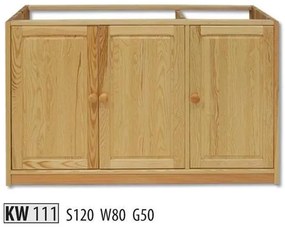 ImportWorld Kredenc Wyatt masiv v80 x š120 x h50 cm (Barva dřeva: Borovice)