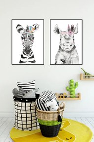 Plakát Zebra Rozměr plakátu: 40 x 50 cm, Varianta zebry: Zebra s brýlemi
