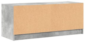 TV skříňka se skleněnými dvířky betonově šedá 102x37x42 cm - Default Title