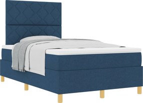 Postel s boxspringem s čelo Modrá 120 x 190 cm textil 3339685