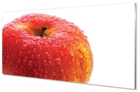 Obraz na skle Kapičky vody na jablko 100x50 cm
