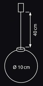 Marimex | Crystal závěsná koule s hvězdami 10 LED | 18000317
