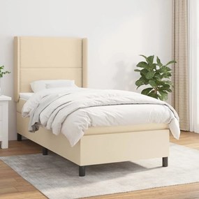 vidaXL Box spring postel s matrací 90x190 cm textil [3131318] Barva: krémová