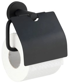 Černý držák na toaletní papír Wenko Bosio Cover