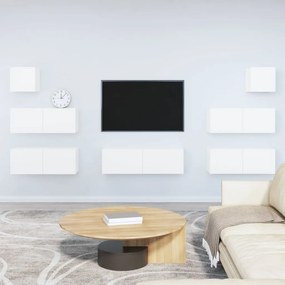 7dílný set TV skříněk bílý kompozitní dřevo 3114542