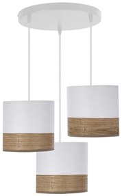 Candellux Lustr na lanku BIANCO 3xE27/40W/230V bílá/hnědá CA0826