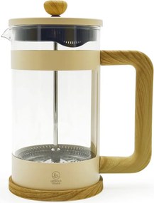 French press Franca 0,6 l – borosilikátové sklo, béžový, s odměrkou, moderní design