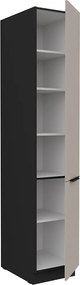 ARIA cb | vysoká skříňka 40 DK-210 2F potravinová s policemi | 40 cm | ANTI FINGERPRINT povrch | černá/béžová