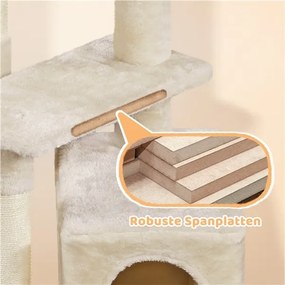Škrabadlo pro kočky Yaheetech – béžová, 49,5 cm (délka) × 34,5 cm (šířka) × 86,5 cm (výška) (267321128287)